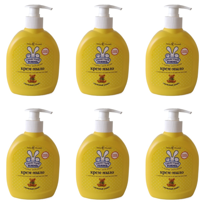 Ушастый Нянь Жидкое крем-мыло Детское, 300 мл, 6 шт/