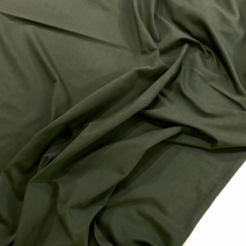 Трикотаж хлопковый кулирка, цвет хаки. Отрез 1 м. Ширина 180 см