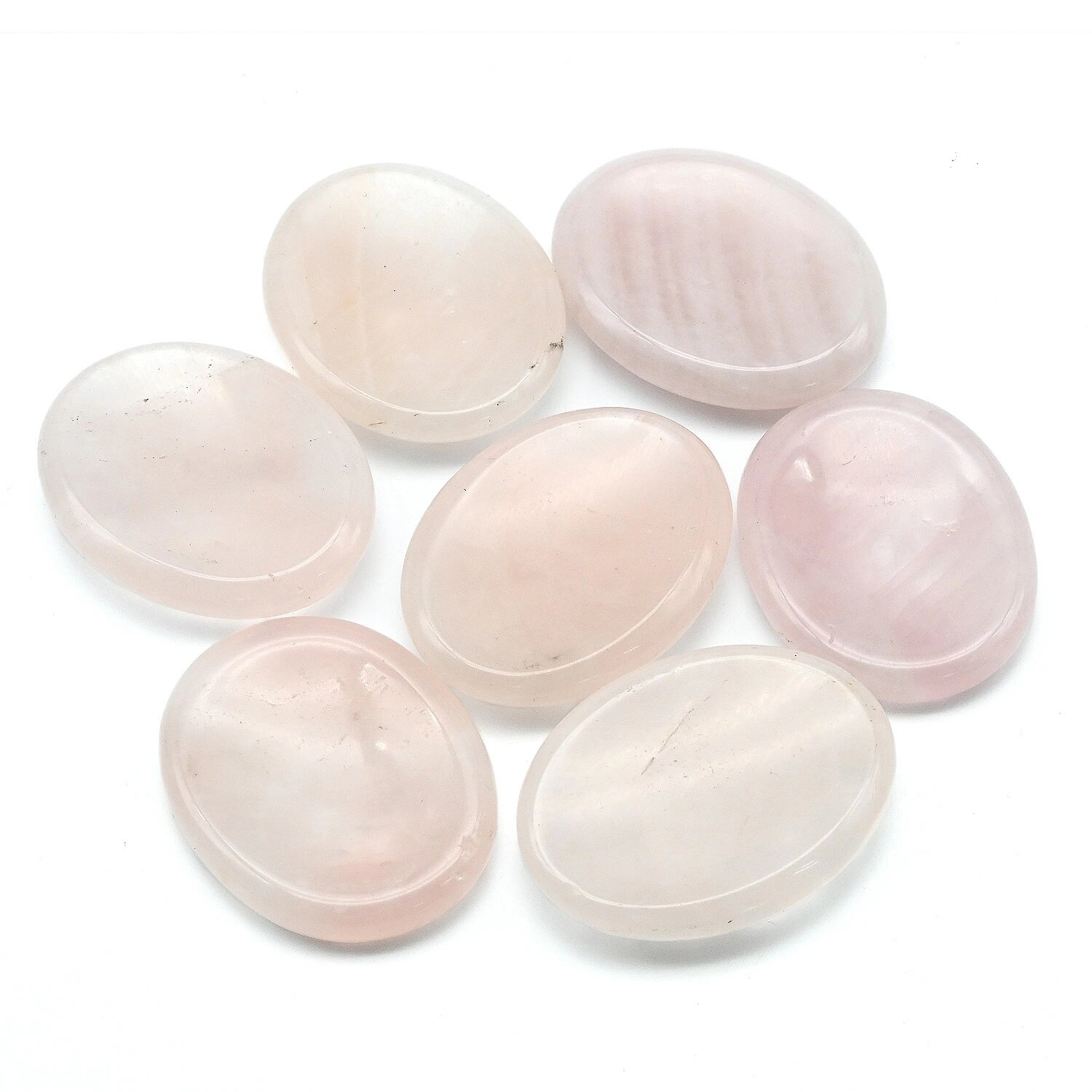 Галька из розового кварца, овал "Тревожные камни" 45*35*7мм .