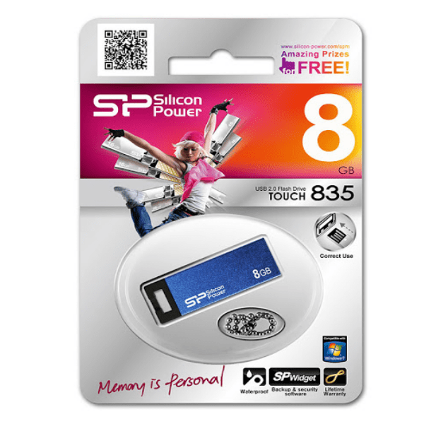 USB накопитель 8 GB Silicon Power Touch 835 Blue