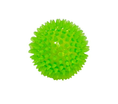Игрушка для собак HOMEPET TPR мячик с шипами с пищалкой, зеленый