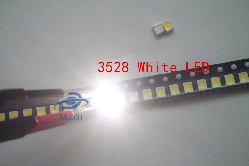 3528 LED SMD 100 шт. Белый чип PLCC2 PLCC4 Ультраяркий светильник для поверхностного монтажа 20 мА 3 В 7-8LM Светоизлучающий диод LED 1210 SMT Лампа