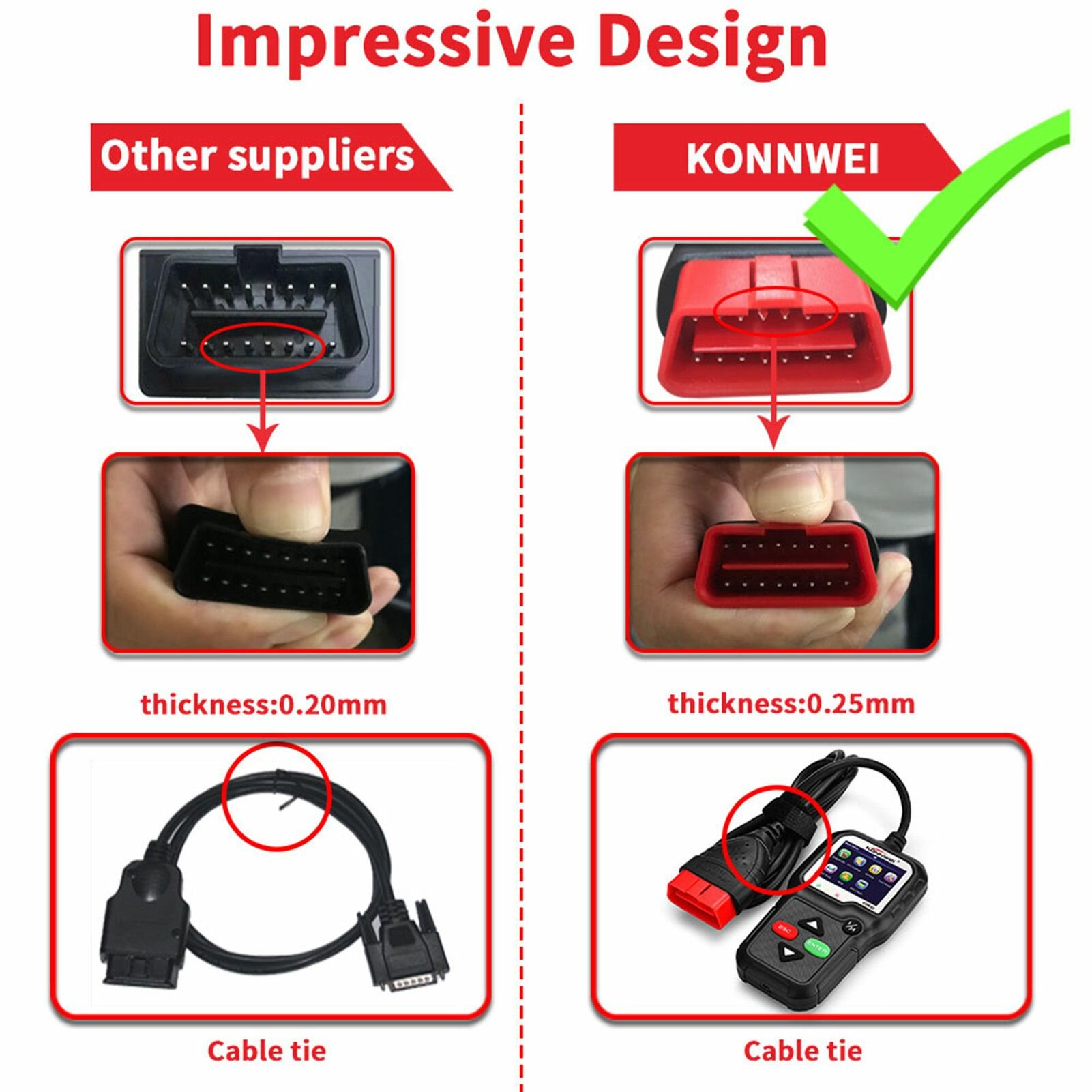 Сканер KONNWEI KW680: OBDII CAN, диагностика двигателя для авто с 1996 г.
