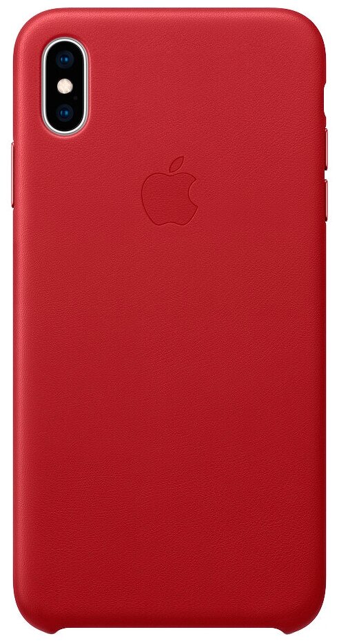 Чехол-накладка Apple "Case", для iPhone Xs Max, натуральная кожа, красная