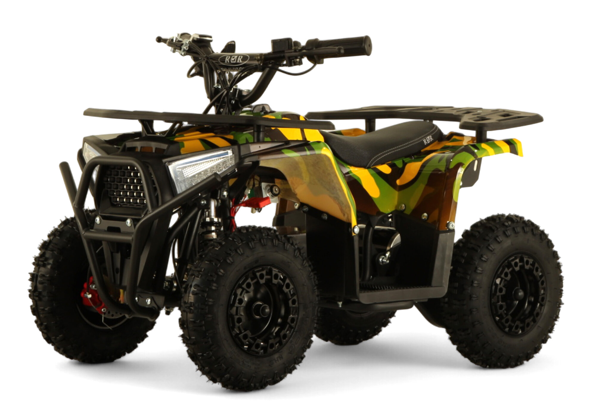 KidsRace Детский электроквадроцикл RiverToys MIKA одноместный желтый камуфляж