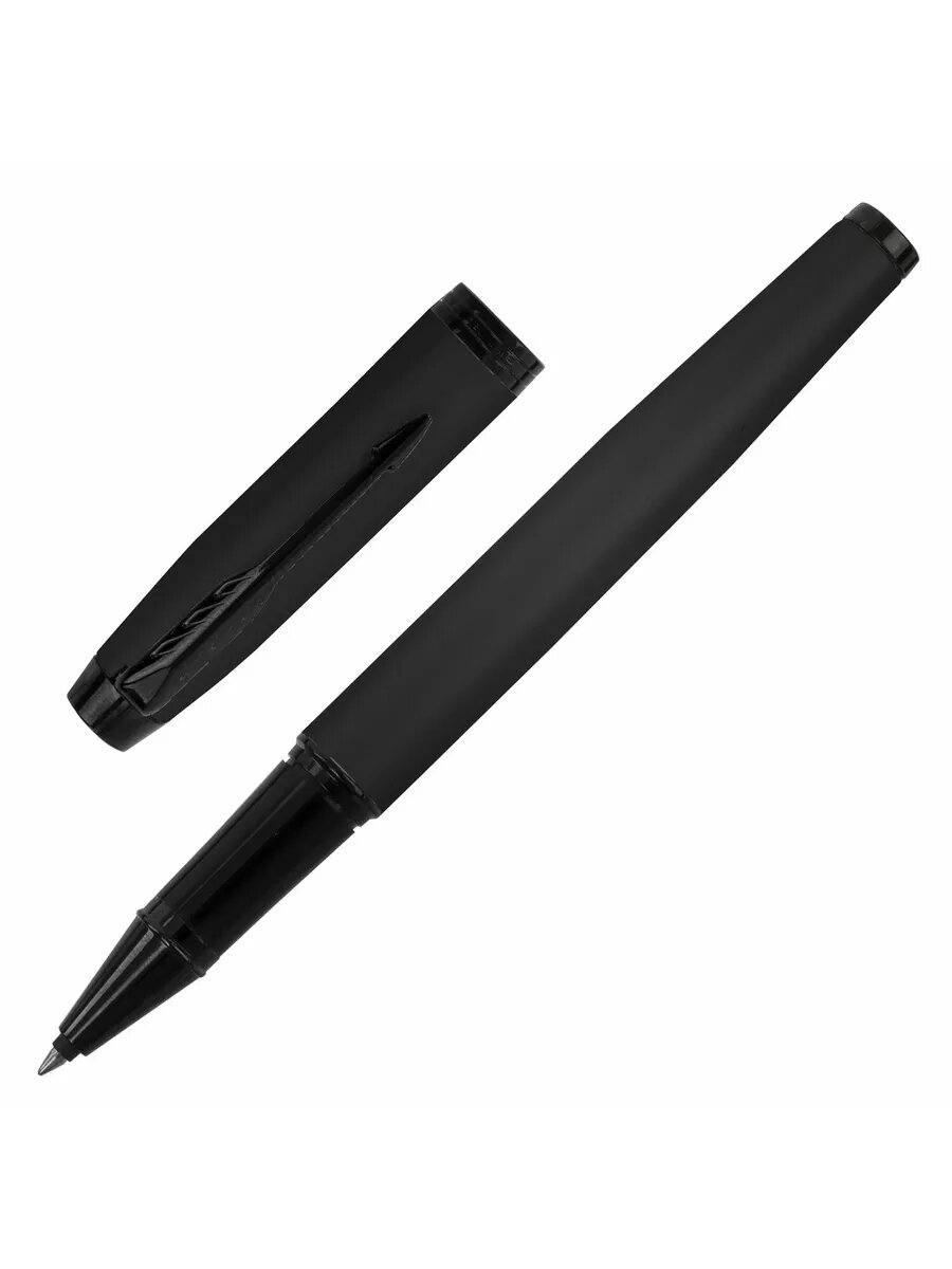 Ручка-роллер , корпус черный матовый, черная