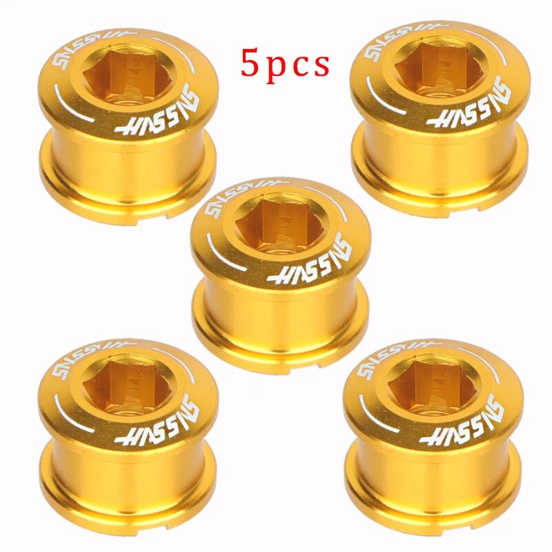 Болты для звездочки HASSNS, 5 шт, алюминиевые, черные HA 5Pcs Gold