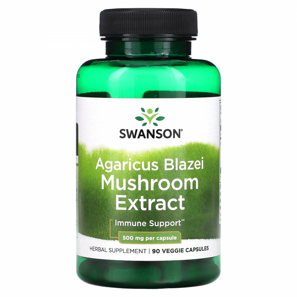 Swanson, экстракт гриба агарика бразильского (Agaricus blazei), 500 мг, 90 растительных капсул