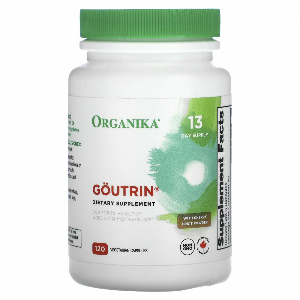 Organika, Goutrin® с порошком из плодов вишни, 120 вегетарианских капсул