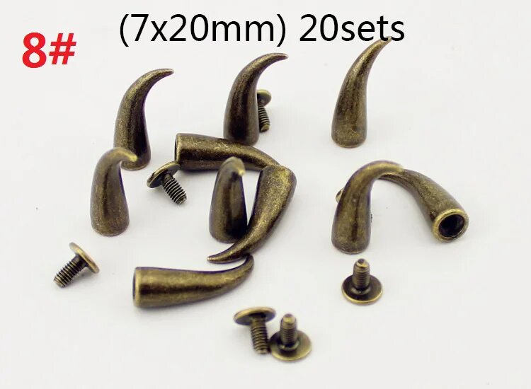 Бронзовые заклепки разных размеров для изделий из искусственной кожи, искусственные шипы для одежды, шипы, аксессуары «сделай сам» с винтами