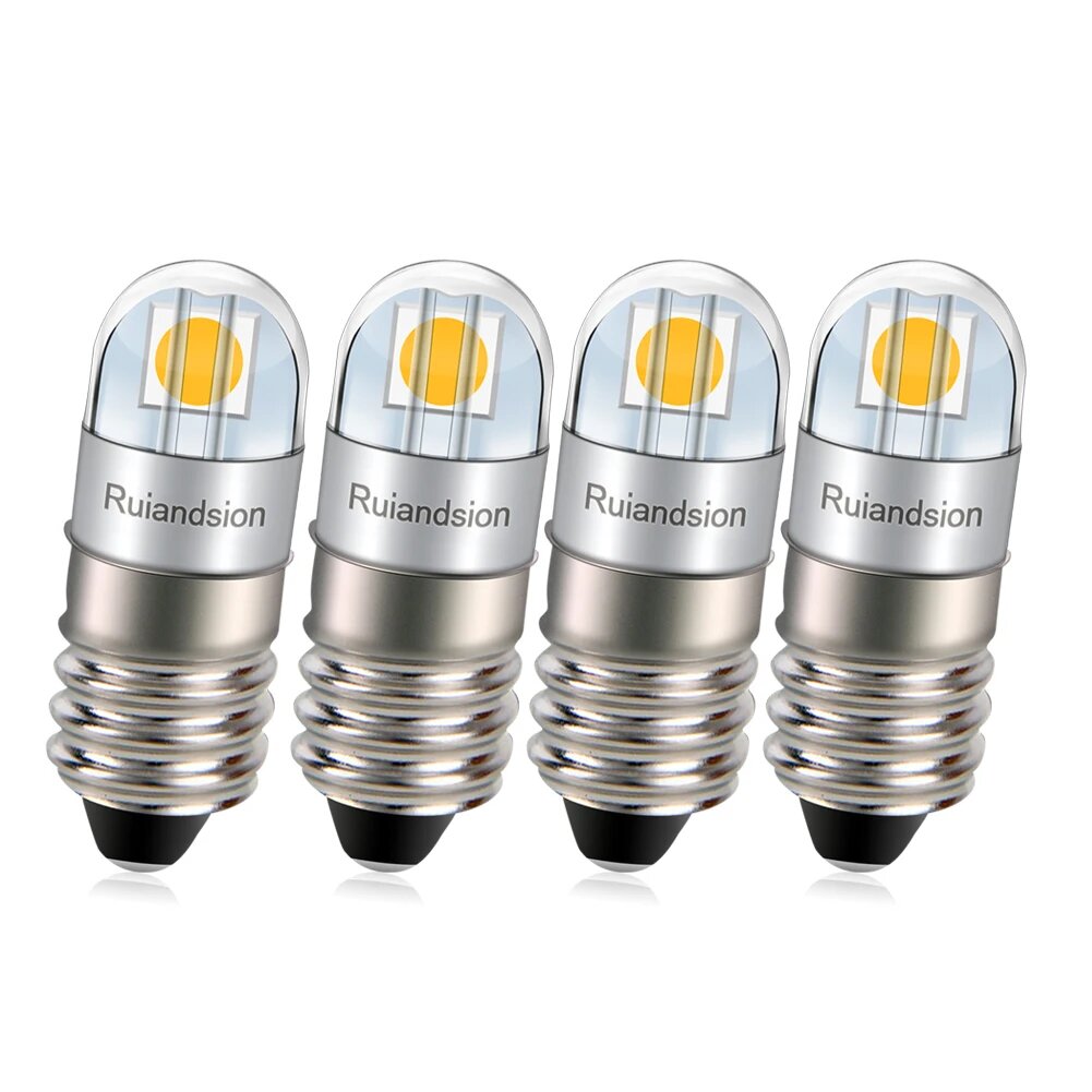 4 шт. E10 LED лампа, Warm White, 9V, Ruiandsion