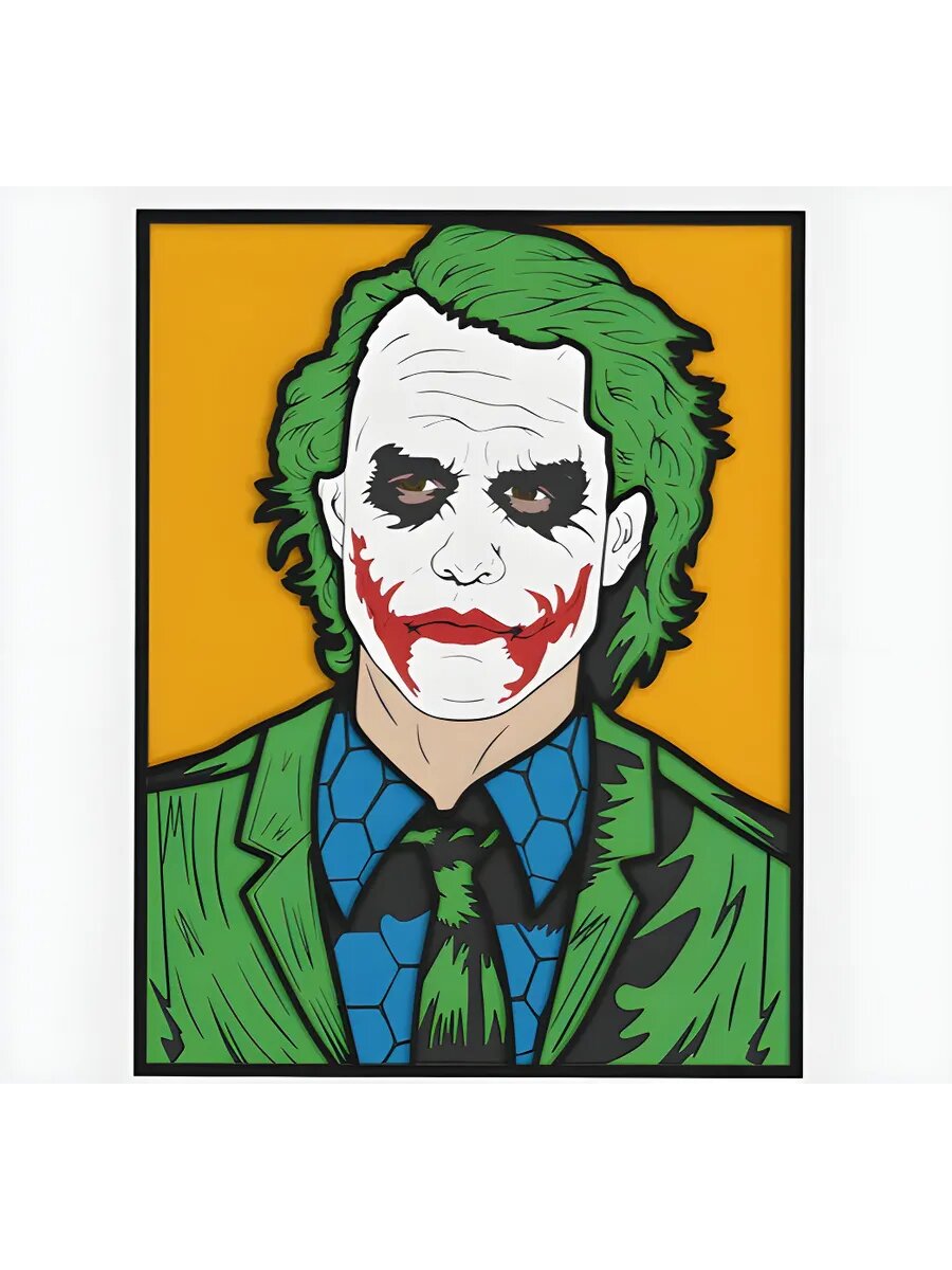 3D Картина по номерам из дерева Джокер, 23x30 см