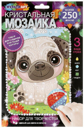 Набор для творчества (МультиАрт) КристальнаяМозаика Бульдог [17*23см] (CRYST-PESIKI)
