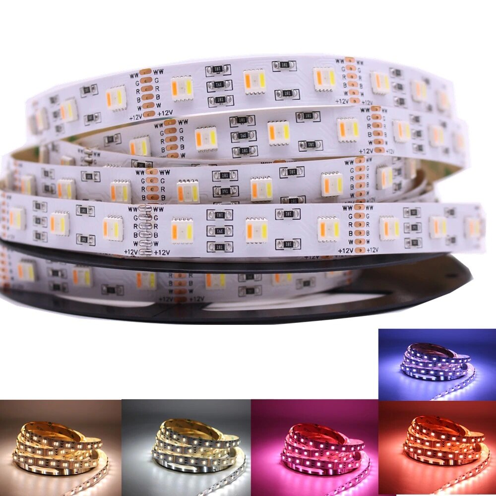 Светодиодная лента декоративная RGB CCT (W+WW) 6pin 12В IP20 5м