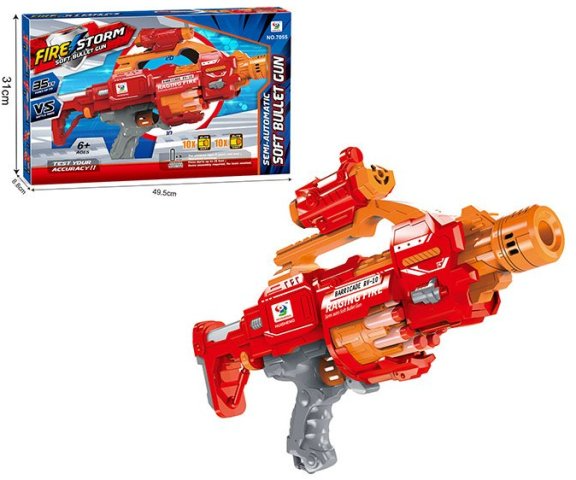 Бластер Fire Storm с мягкими пулями, красный 7055A