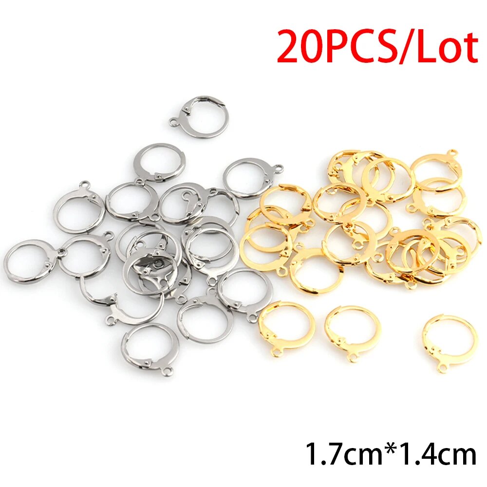 Крючки для ушей из нержавеющей стали для изготовления сережек Silver, D0175-D0176