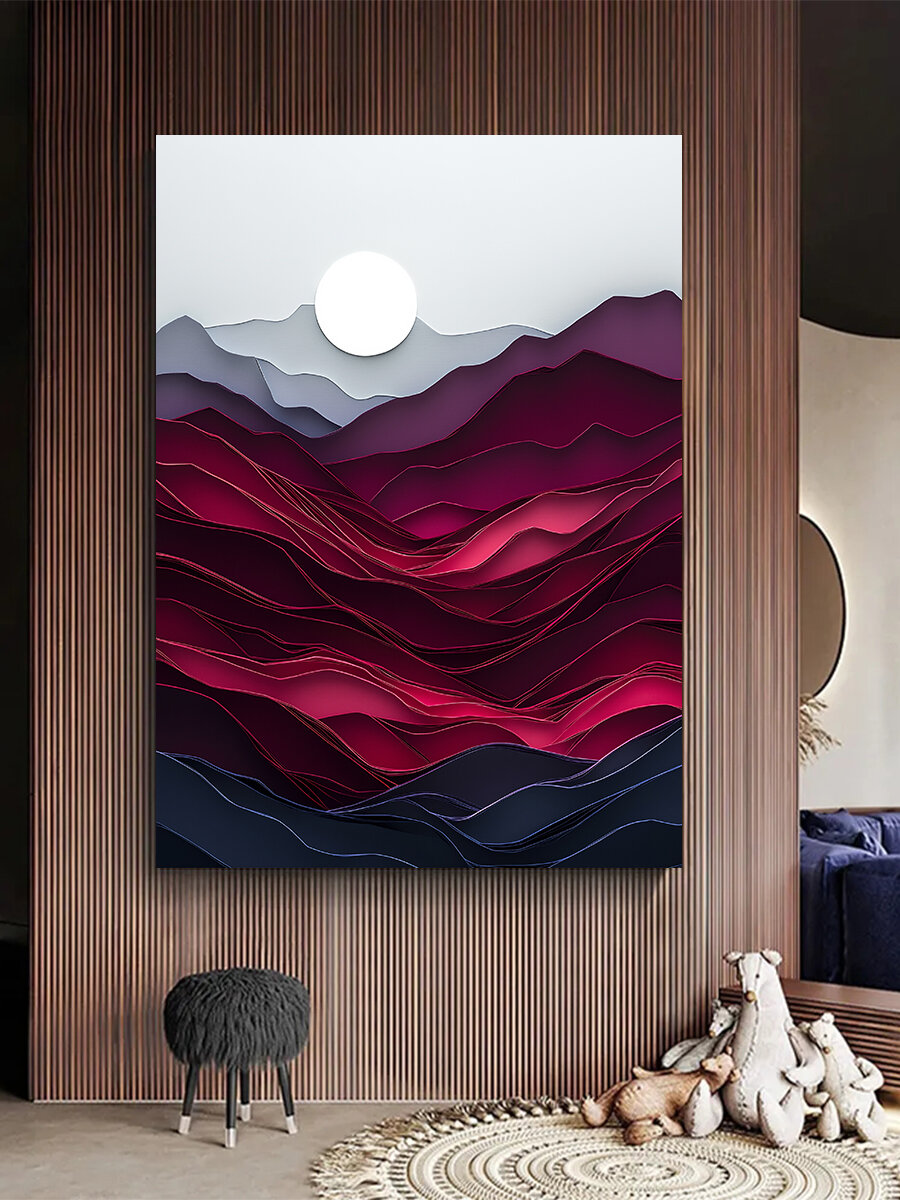 Пейзаж / природа, картина 3д / объемная, постер на холсте, 20х30 см, киригами