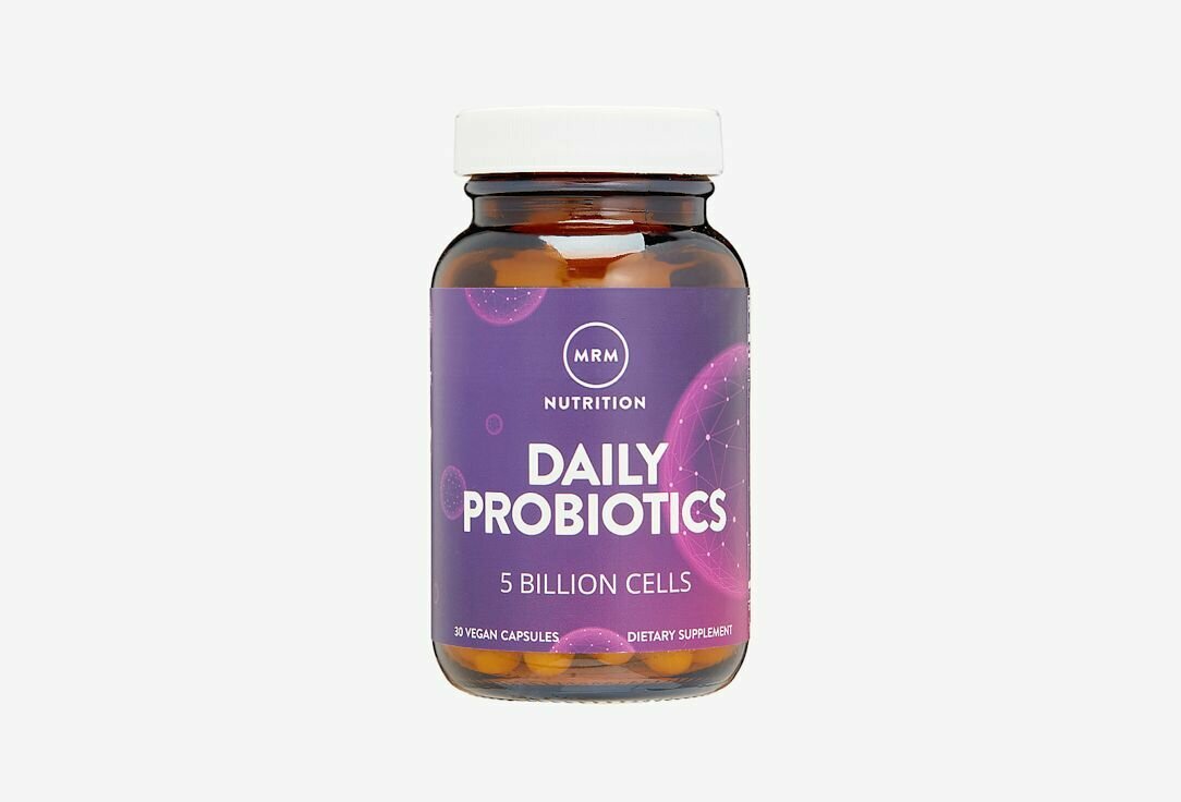 БАД для поддержки пищеварения MRM NUTRITION INC Daily probiotics инулин 500 мг, комплекс MICROBAC 16 видов 100 мг в капсулах
