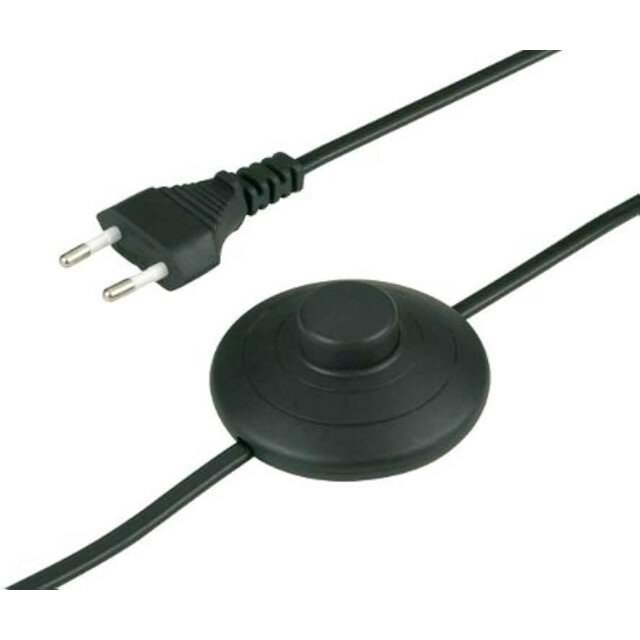 Кабель для торшера DORI 2х0,5 3,5м 2А с выключателем черный