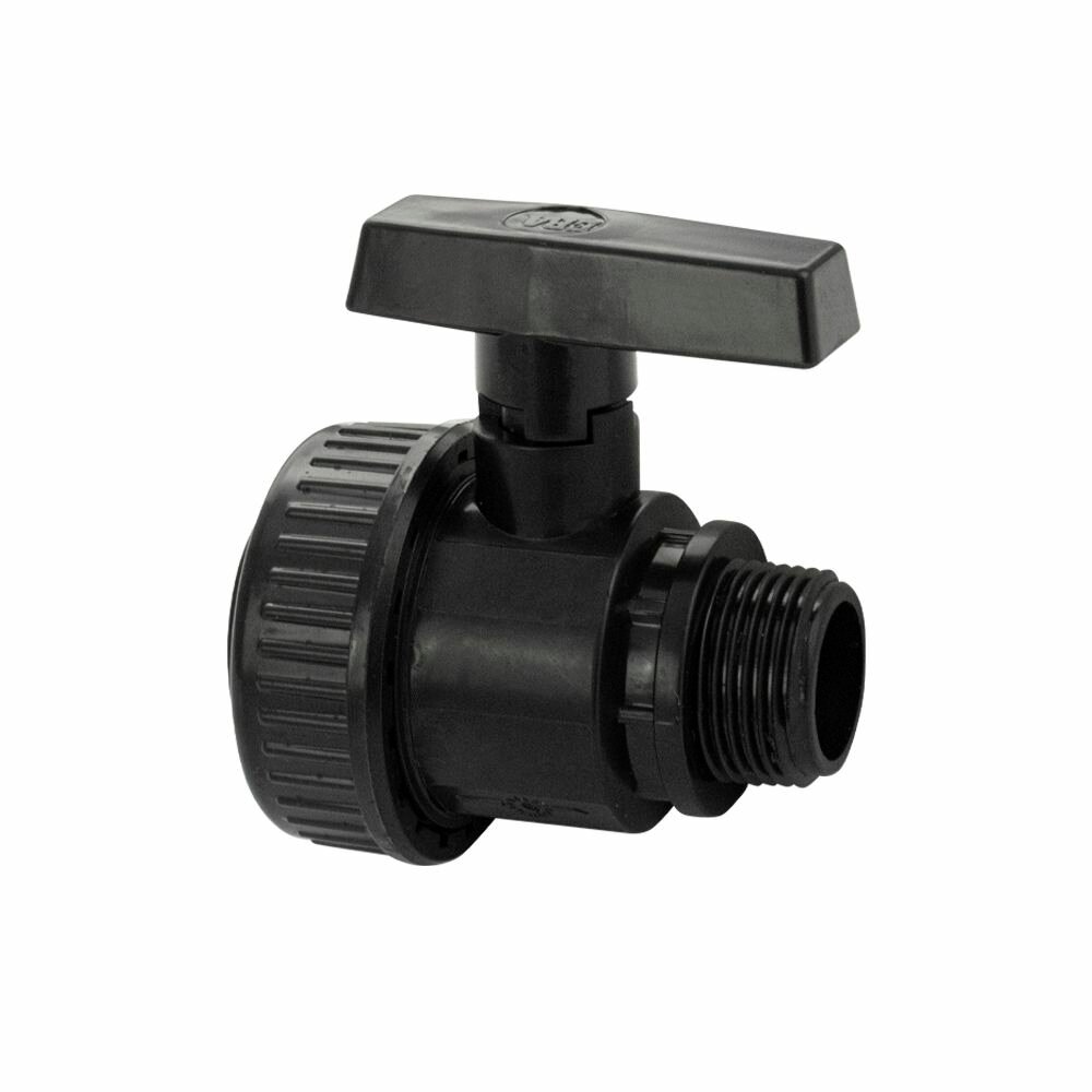 Кран шаровый MAK 4702 черный 1 г/ш разборный ручка - бабочка из высокопрочного АБС пластика