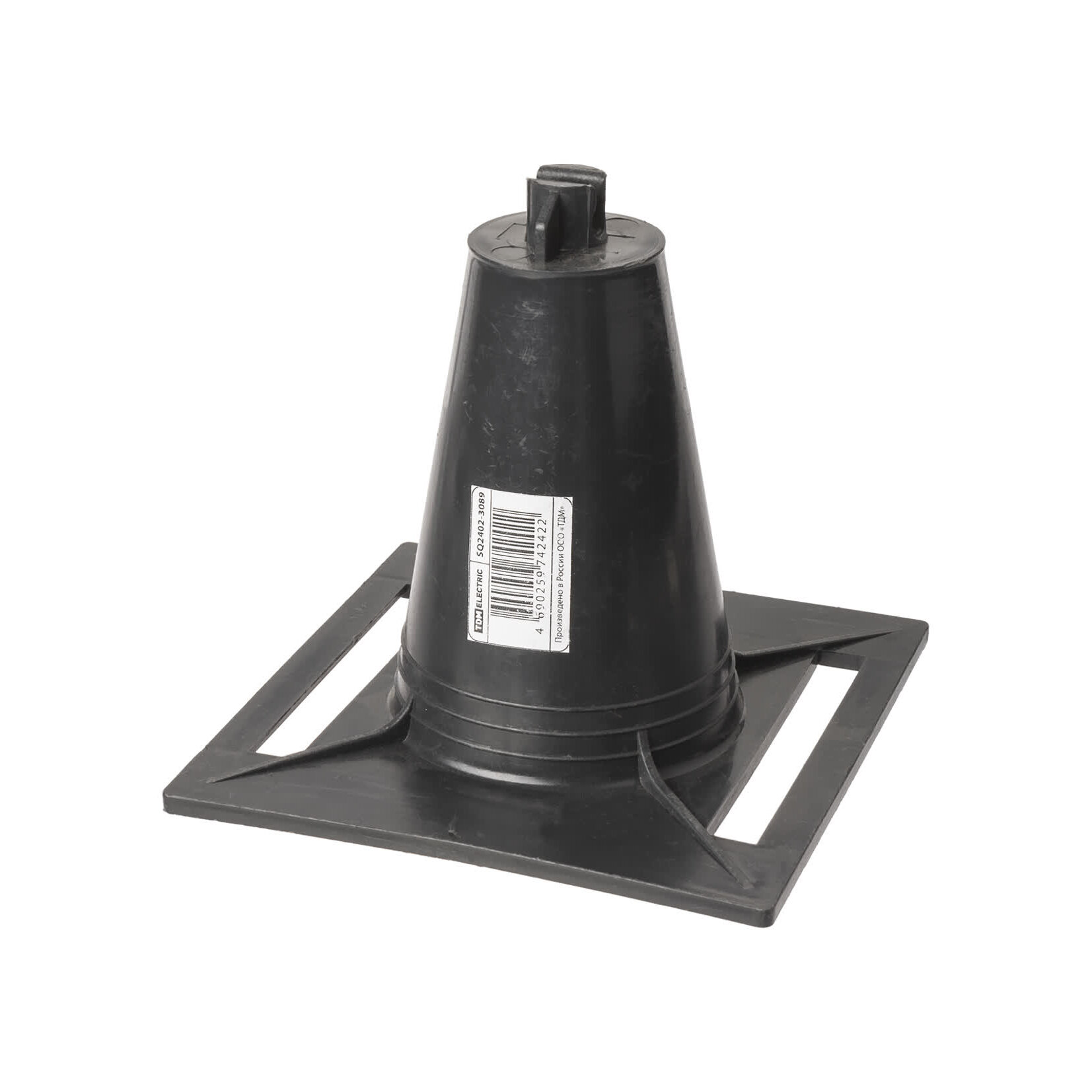 Держатель для плоской кровли универсальный 120х120х100 мм c 1 фиксатором для прута Ø8 мм, под битумную полосу 80 мм, без бетона, ПП (упак. 1 шт.), TDM SQ2402-3089 (1 шт.)