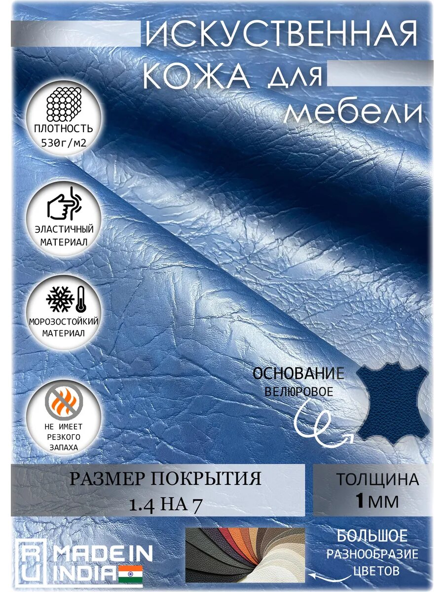 Эко кожа 1.4 на 7 Венеция цвета HM Blue