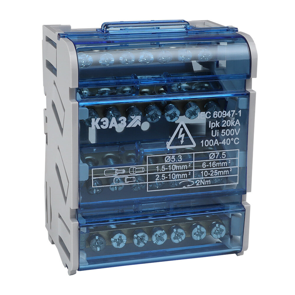 Шина на DIN-рейку КЭАЗ N нулевая в корпусе-4х7 шт групп