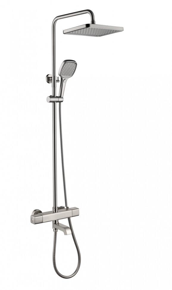 Душевая система Grocenberg "GB7005", с термостатом, покрытие никель, вертикальный монтаж