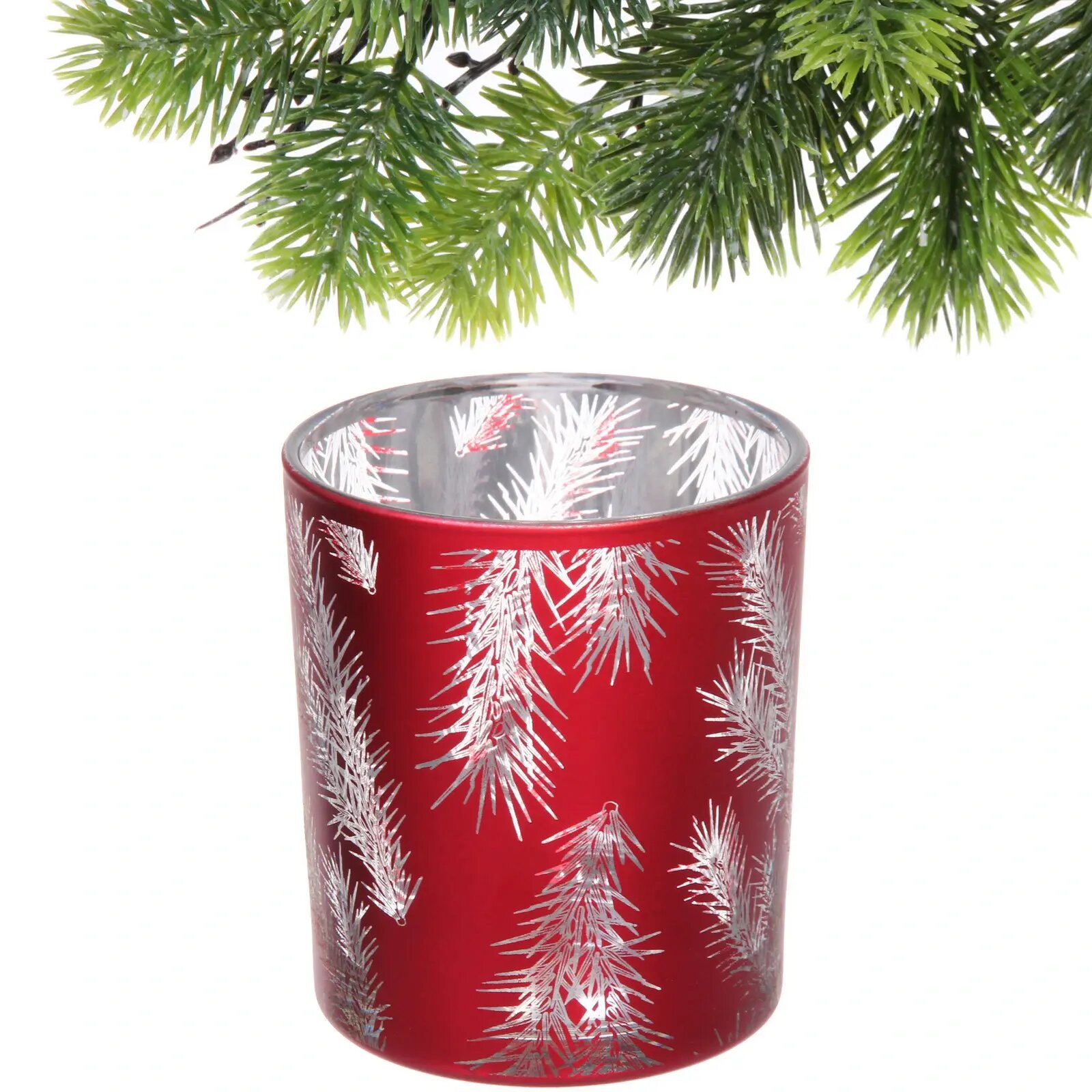 Подсвечник «Волшебная ветвь» 8,5*10 см, красный, стекло, для свечей