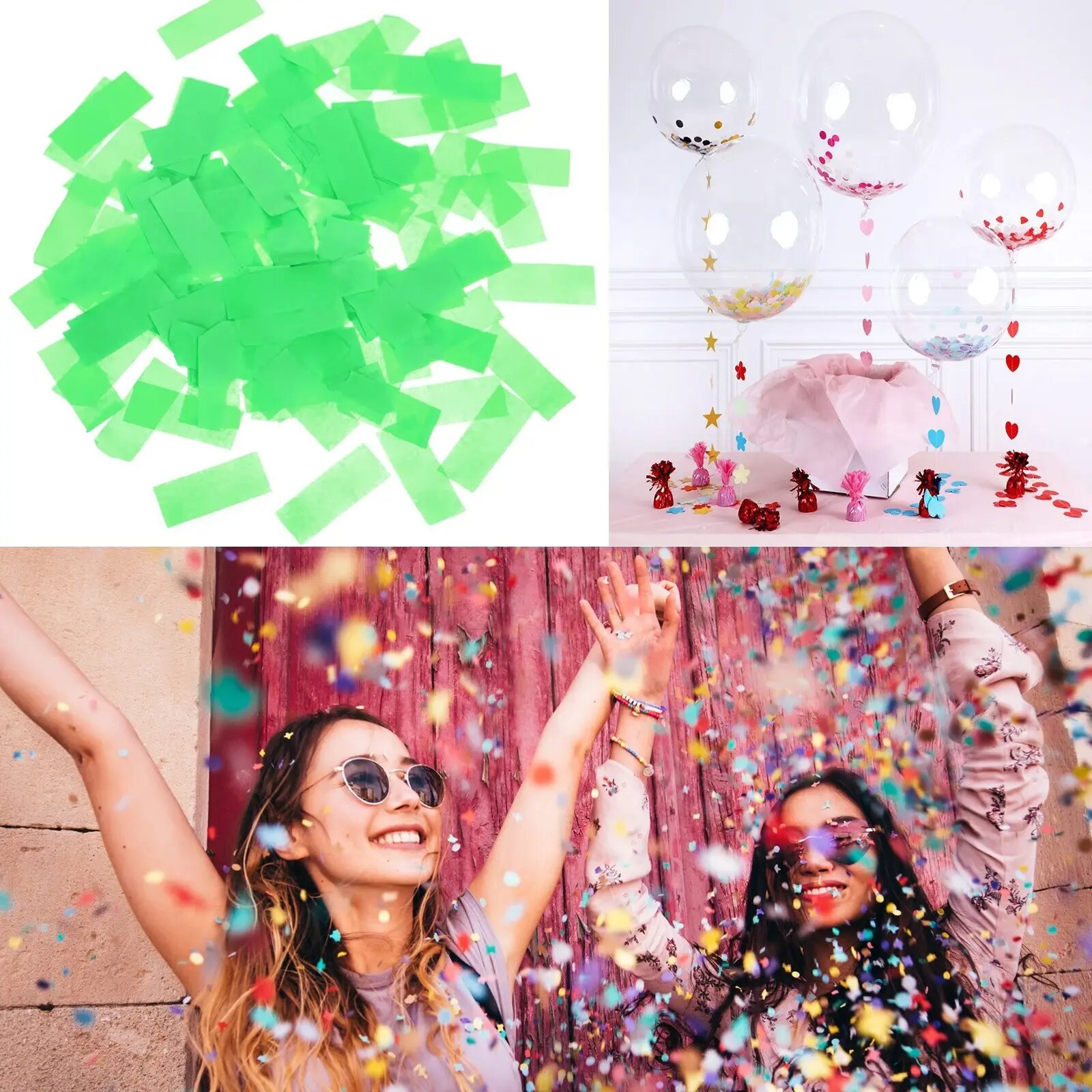 Конфетти «Прямоугольники мятные», бумажные, 18 г, ярко-зеленый цвет для праздничного декора