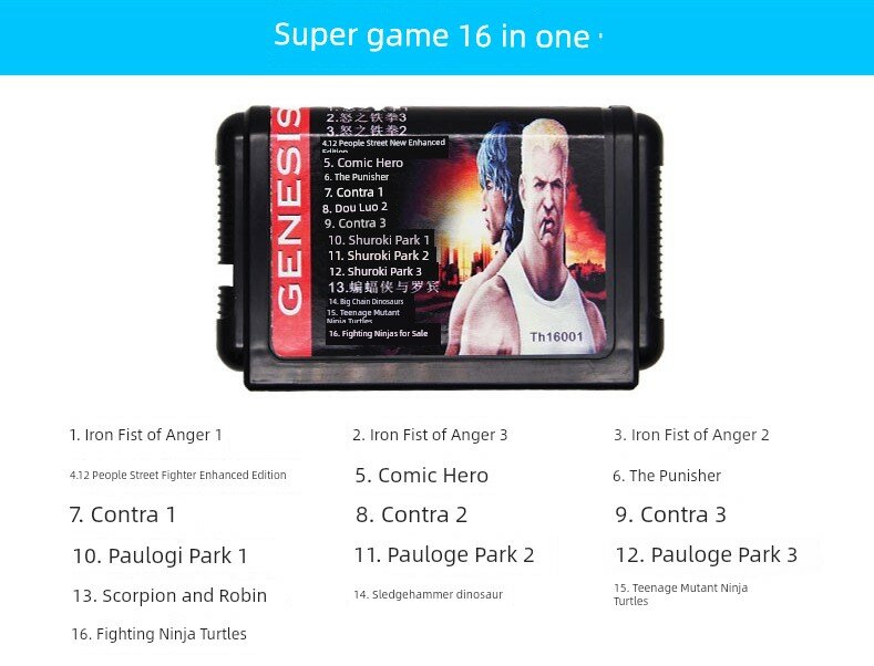 Картридж SEGA md2, 25 игр в 1, улучшенная версия, карта 25-в-1