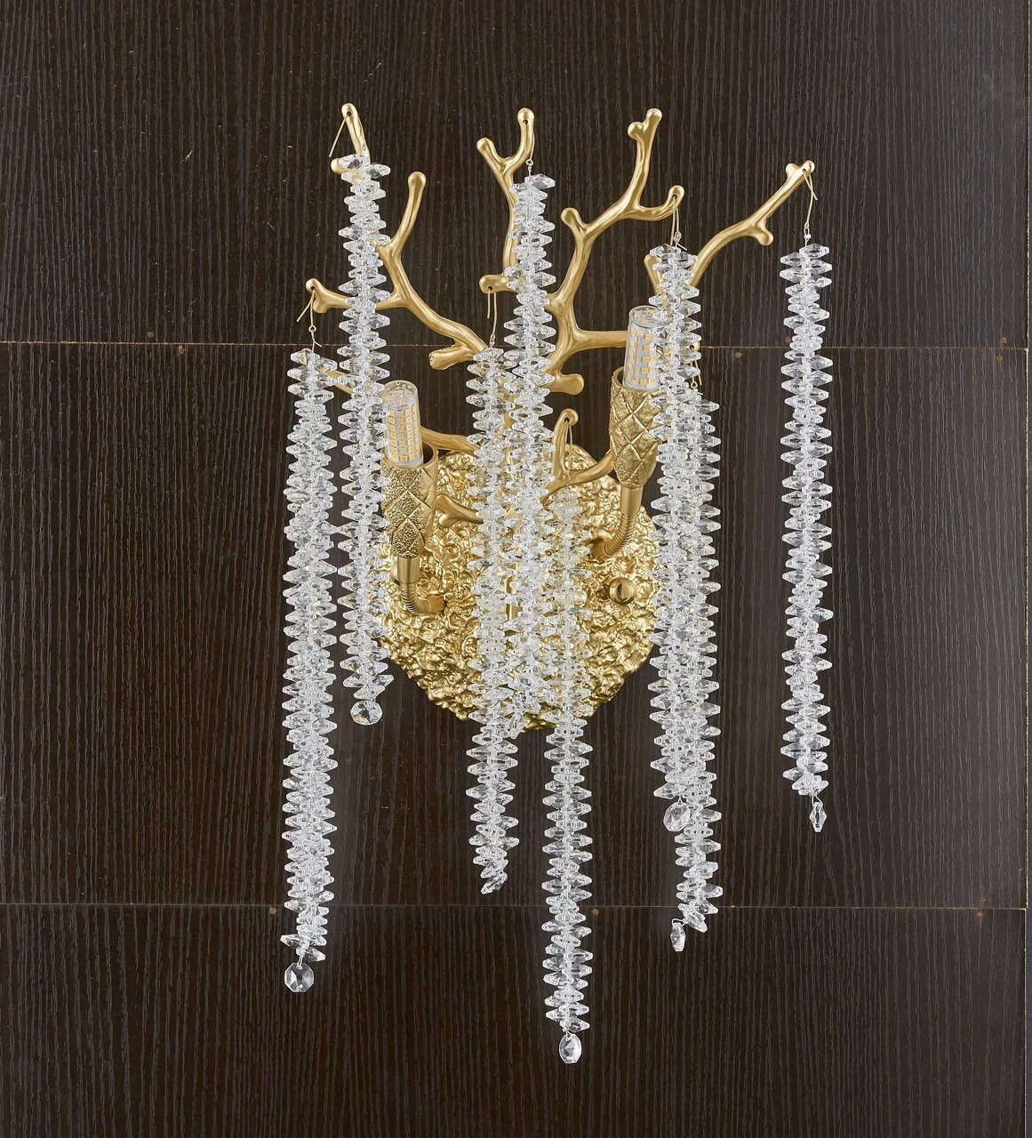 Бра Bijout "Candie", флористический стиль, светодиодные лампы, G9, белый плафон, золотой цвет арматуры