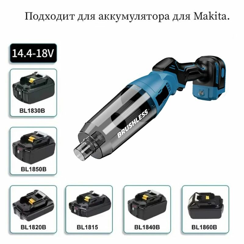 Беспроводной вертикальный пылесос для дома и авто / Ручной пылесос Батарея без включения
