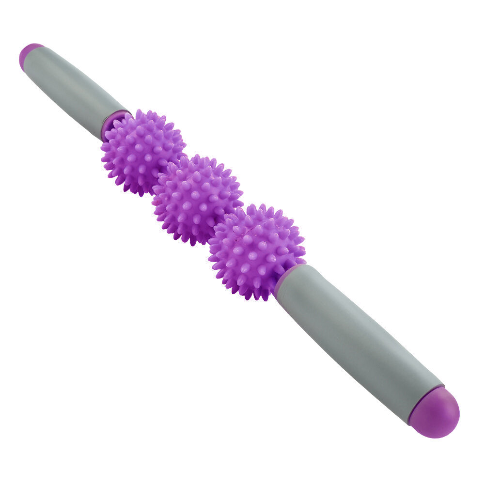 Yoga Stick Muscle Roller Stick с 5 Cellulite Spiky Ball для спины, рук, плеч, ног (Фиолетовый)