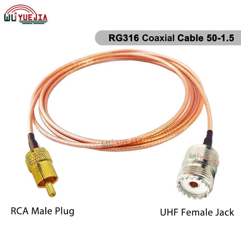 RG316 SL16 UHF кабель RCA-UHF WUYUEJIA 0.2 Meters, RCA M to UHF F