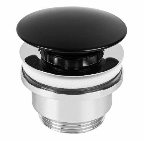 Выпуск для раковины MONLID 40 мм клик-клак с переливом черный