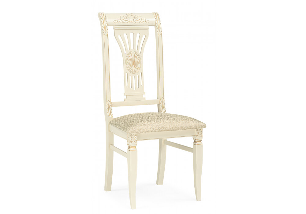 Стул деревянный Roy woodville золотой, ткань и дерево, мягкое сиденье, без подлокотников