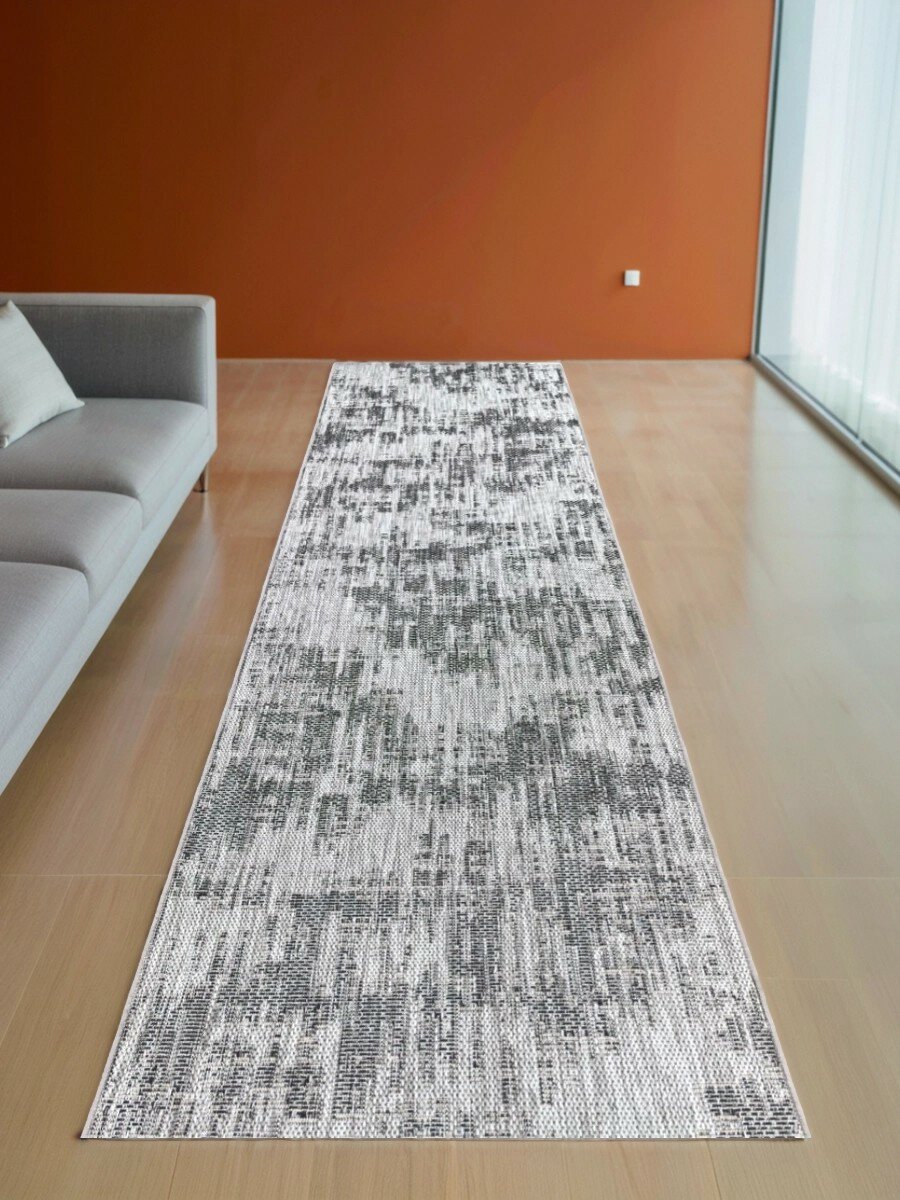Циновка на пол ширина 80 см длина 180 см в серых тонах / циновка на пол / ковер для кухни