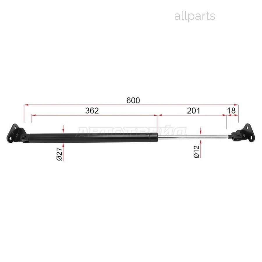 SAT ST-68907-35040 Амортизатор крышки багажника Toyota 4Runner 95-02 / Hilux Surf 95-02 (Справа)