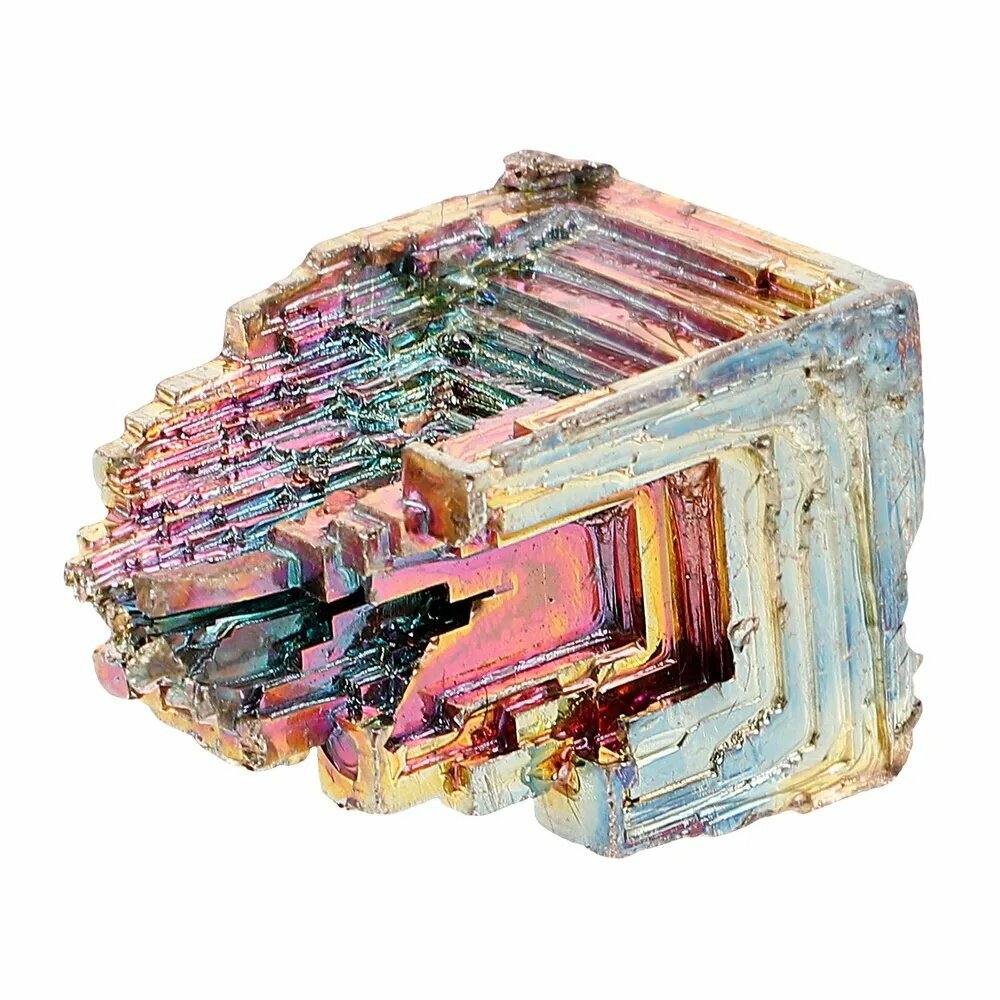 Образец кристалла висмута неправильной формы из минерала для домашнего декора