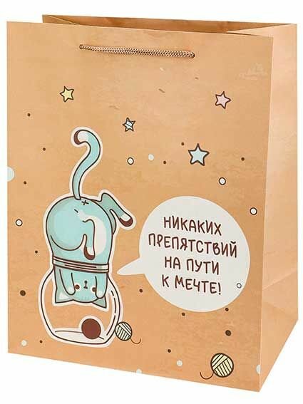 Подарочный пакет Миленд Мечта, крафт бумага, 26.4х32.7х13.6 см