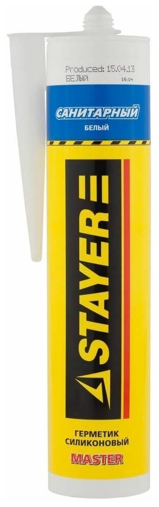 Санитарный силиконовый герметик STAYER 260 мл белый 41215-0