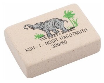 Ластик KOH-I-NOOR "Слон" 300/60, 31x21x8 мм, белый/цветной, прямоугольный, натуральный каучук, 0300060025KDRU (Цена за 60 шт.)