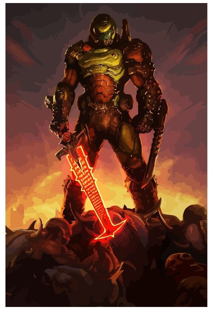 Картина по номерам на холсте doom - 2 40X60