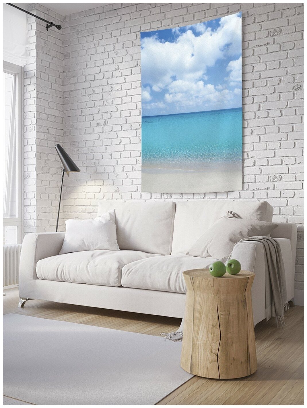 Фотопанно на стену вертикальный из ткани постер 100х150 "Между небом и морем", JoyArty