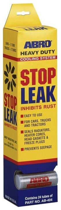 Герметик радиатора Abro, AB-404, желтый, 20 г