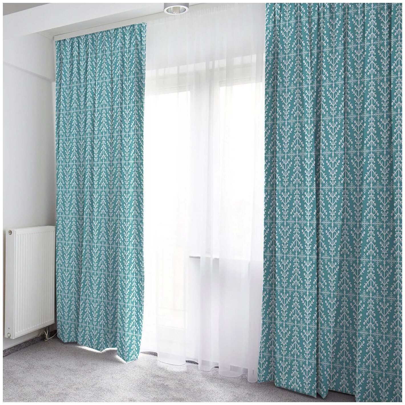 Фотошторы из габардина новогодние Good Room, 290x240 см.
