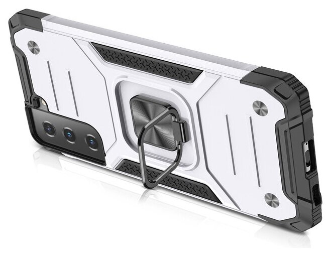 Противоударный чехол Legion Case для Samsung Galaxy S21 серебряный