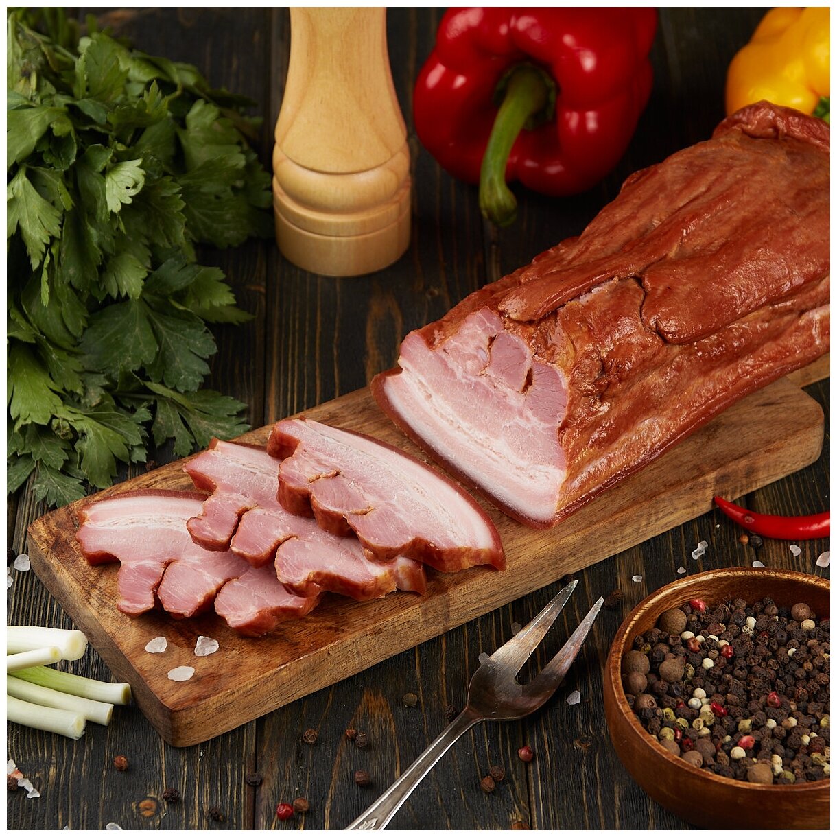 Грудинка свиная "По-домашнему" к/в, 350 гр.