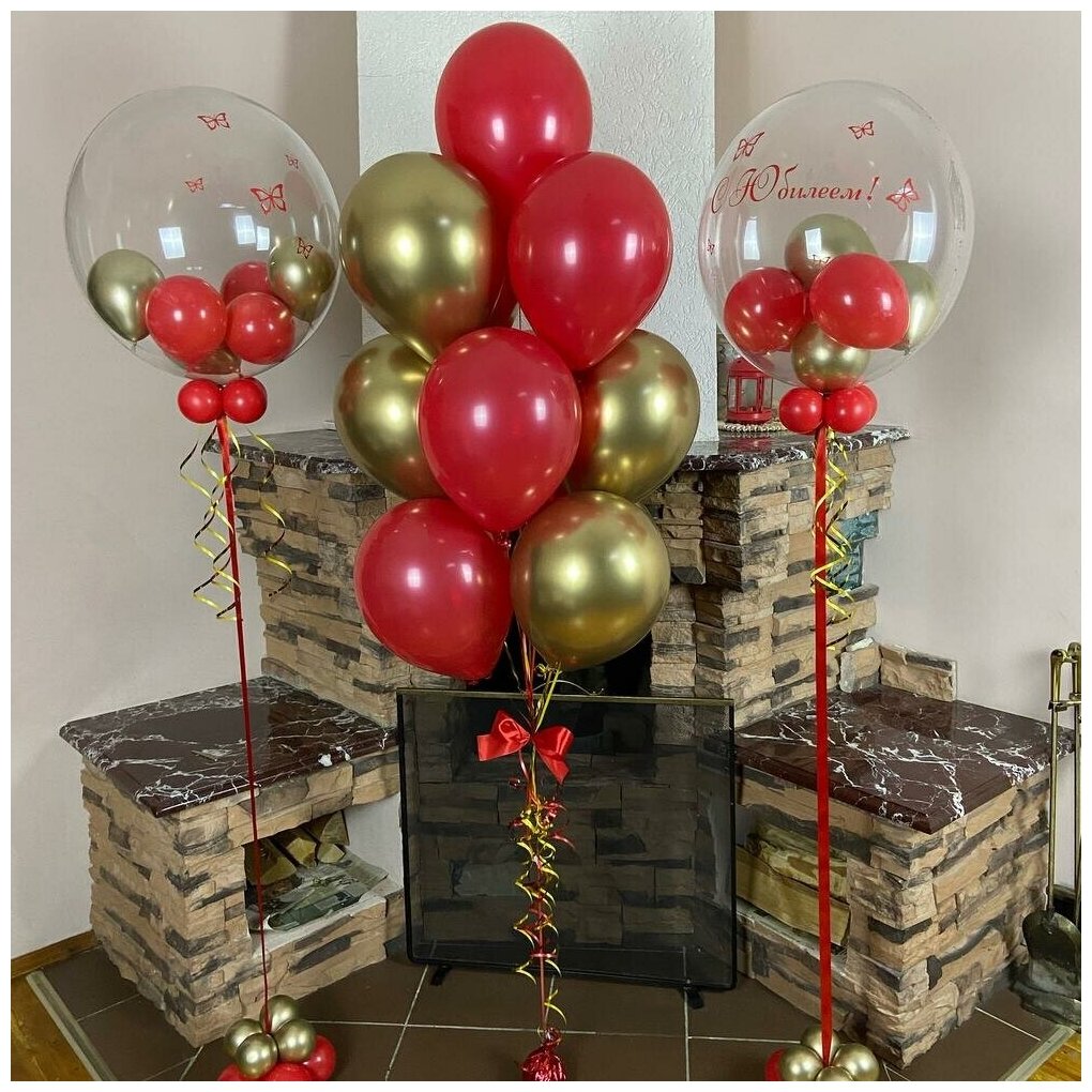Воздушные шарики на день рождения, шар “Баблс(Bubble)” с надписью, воздушные шары с гелием, фонтан из шаров